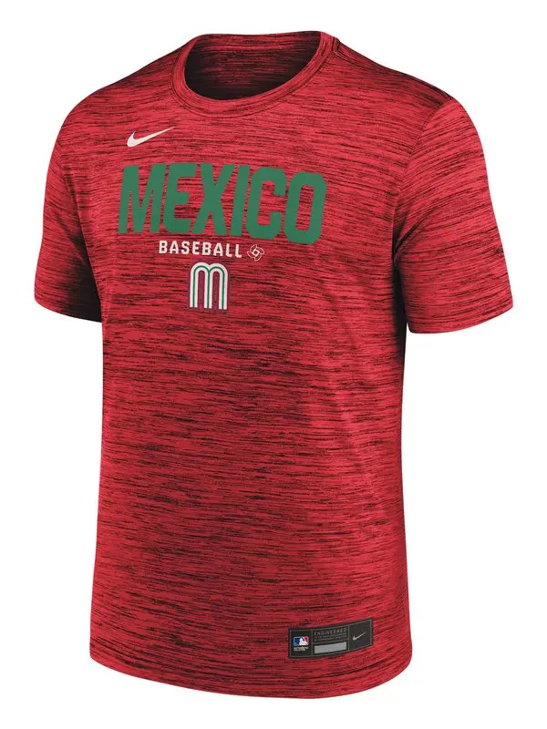 Nike Mexico National Baseball Team 2026 World Baseball Classic Velocity Dri-fit T-shirt - Red