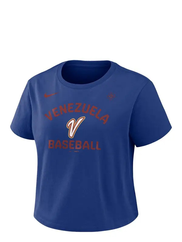 Nike Venezuela National Baseball Team 2026 World Baseball Classic Mod Cropped T-shirt - Blue