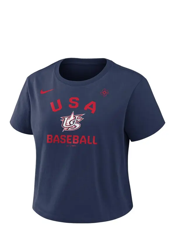 Nike Usa Baseball 2026 World Baseball Classic Mod Cropped T-shirt - Blue