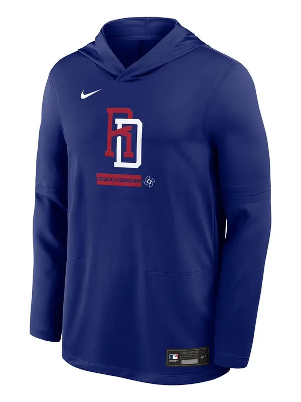 Nike Dominican Republic National Baseball Team 2026 World Baseball Classic Dri-fit Long-sleeve Hooded Top - Blue