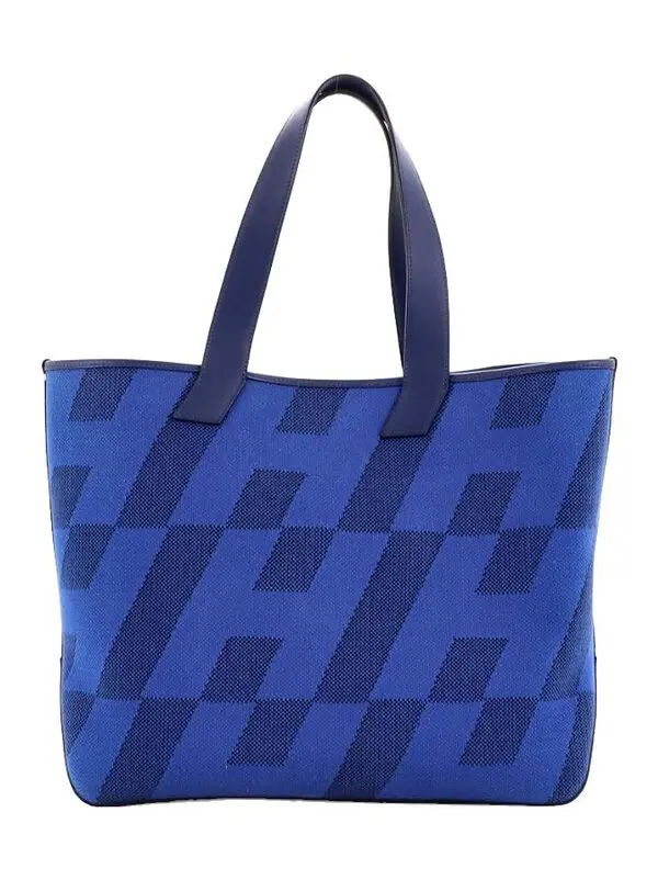 HERMES 40 Cabas H En Biais Tote - Blue