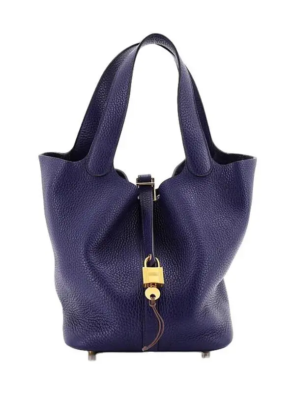 Hermès Mm Picotin Lock Bag Clemence - Blue