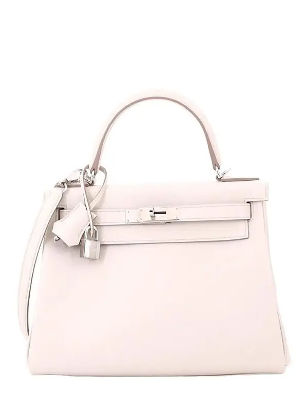 HERMES Kelly 28 Handbag With Palladium Hardware - Beton