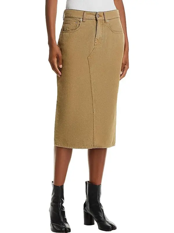 MAISON MARGIELA Coated Midi Skirt - Sandy/beig