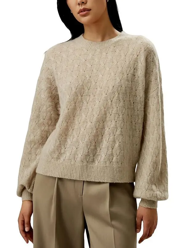 Lilysilk Silk-cashmere Blend Oversized Sweater - Beige