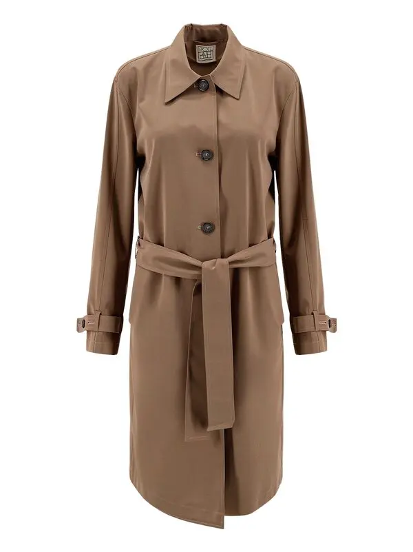 TOTEME Organic Cotton Trench Coat - Brown