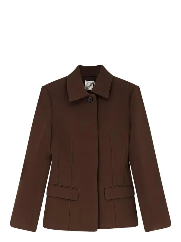 TOTEME Slim Fit Tailored Jacket - Brown