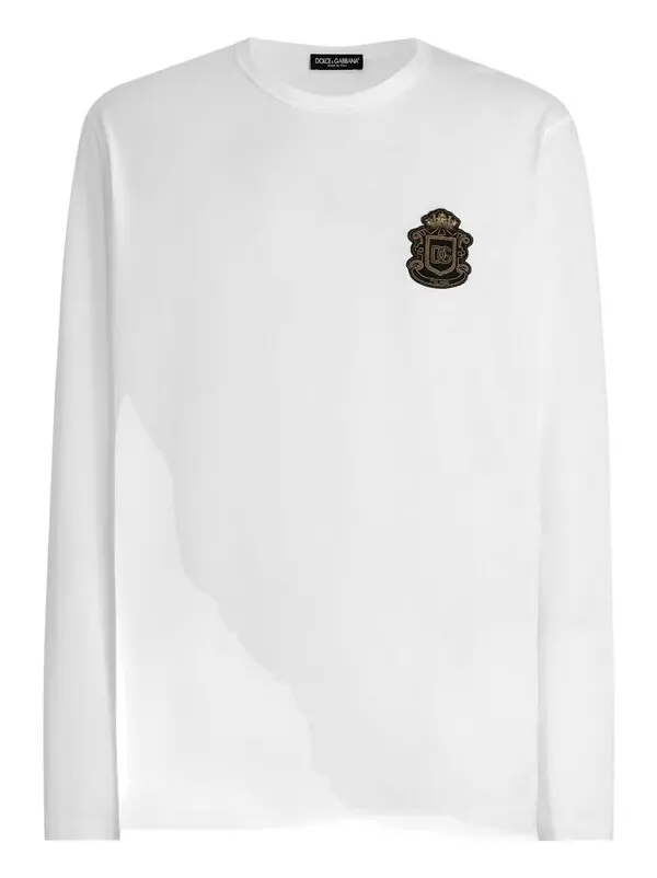 Dolce & Gabbana Cotton T-shirt With Heraldic Patch - White