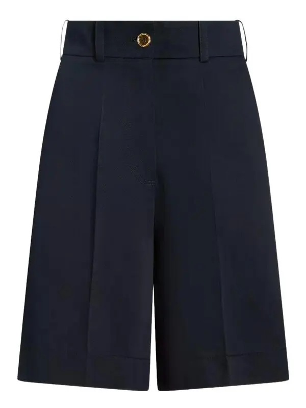 Patou Pleated Bermuda Shorts - Blue