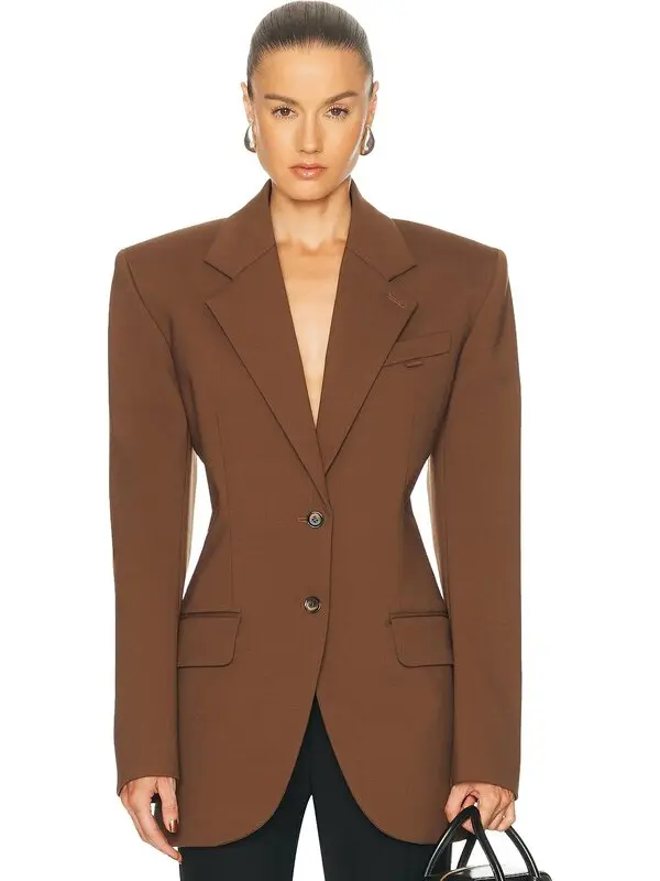 MUGLER Tailored Blazer - Tobacco