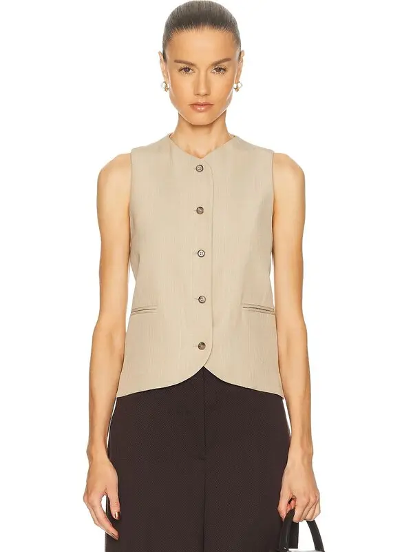 Loulou De Saison Paco Tailored Vest - Beige