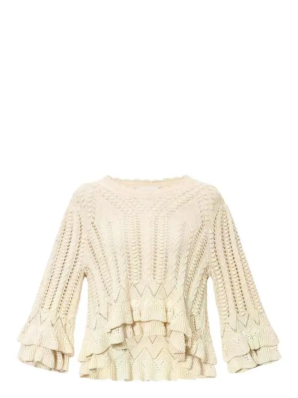 MARANT ETOILE Norma Ruffled Pullover - Neutrals