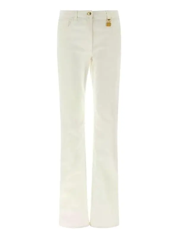 Elisabetta Franchi Belt-loop Padlock-detail Trousers - White