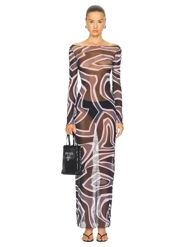 Emilio Pucci Long Sleeve Dress - Black & Pink