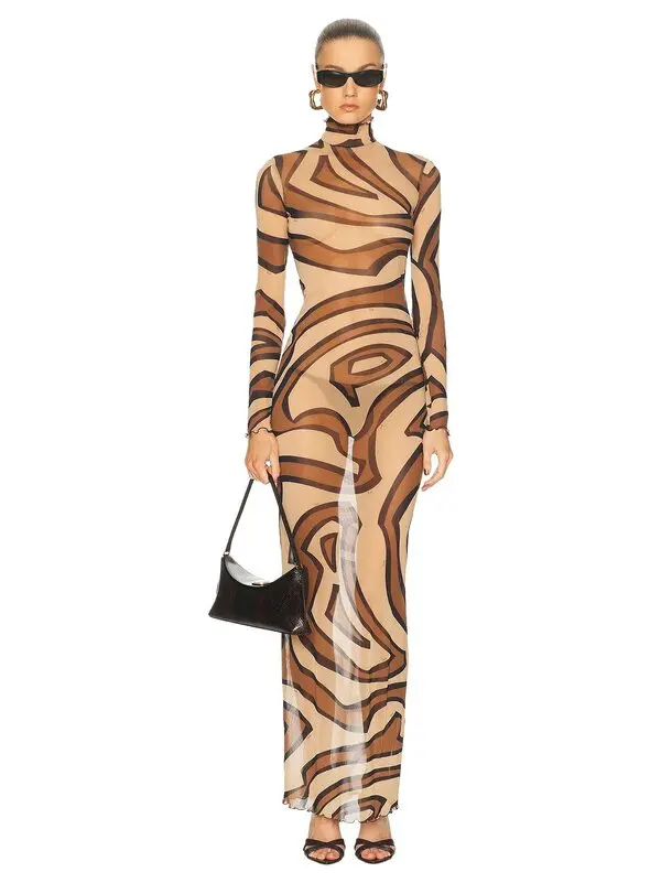 Emilio Pucci Long Sleeve Dress - Gold