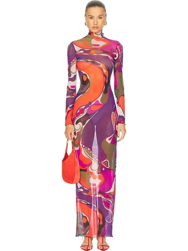 Emilio Pucci Long Sleeve Dress - Multicolor