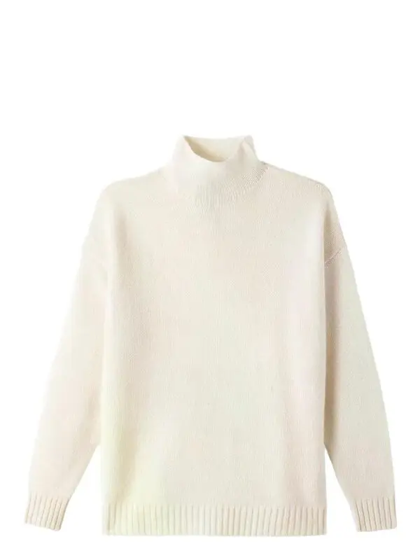 Eric Bompard Ample High-neck Sweater With Side Slits - Neutrals