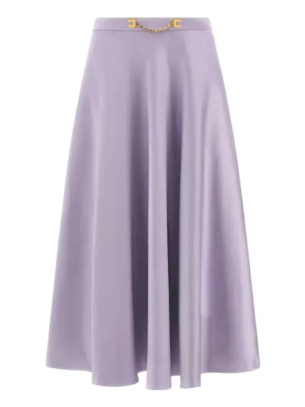 Elisabetta Franchi Duchesse A-line Midi Skirt - Purple