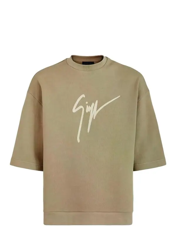 GIUSEPPE ZANOTTI Logo-embroidered T-shirt - Green