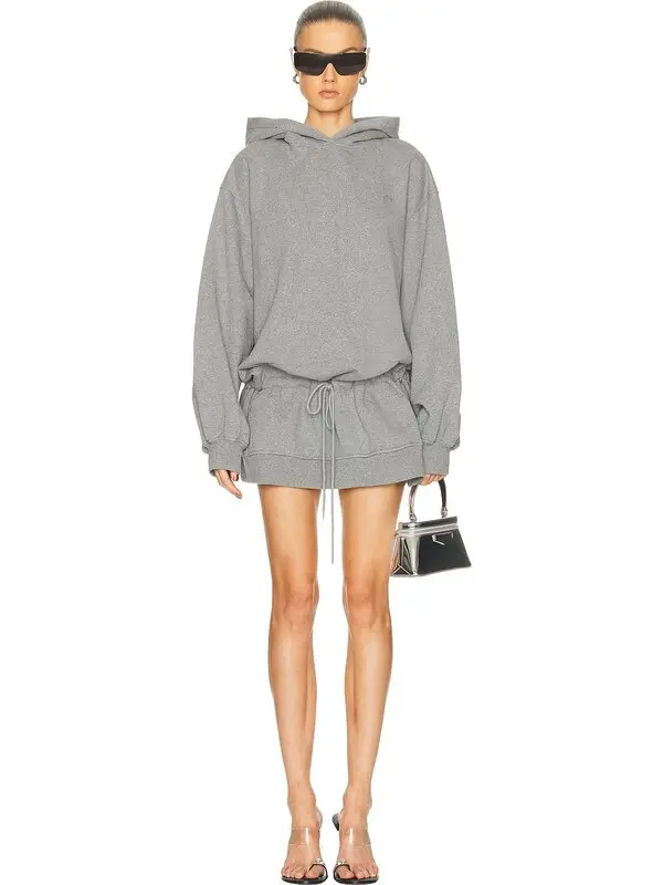 Alexander Wang Dropped Waist Hoodie Dress - Dark Heather Grey