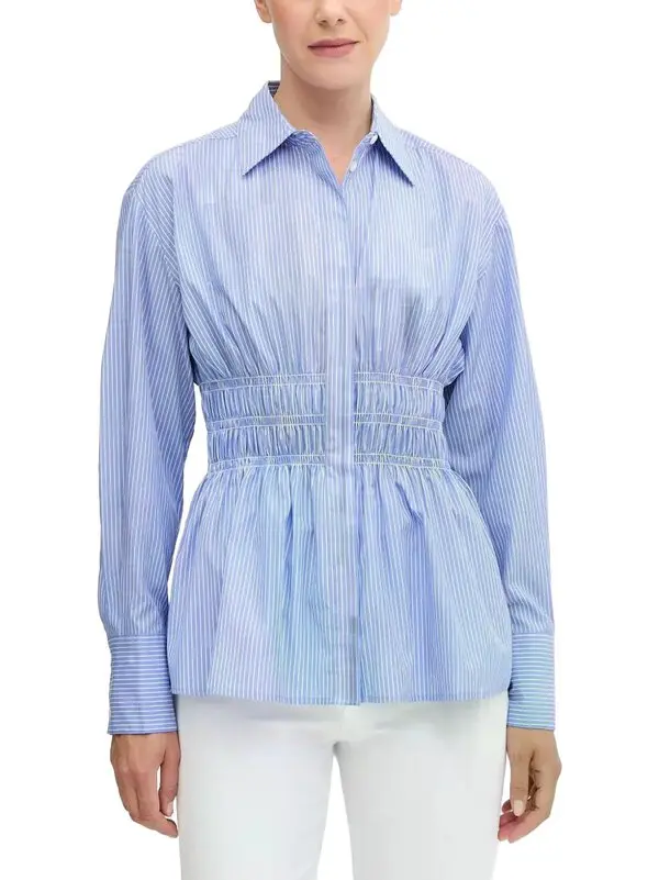 Rag & Bone Striped Shirred Shirt - Blue