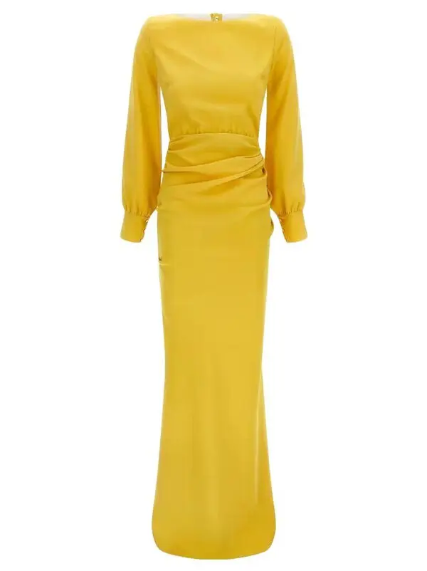 Elisabetta Franchi Padded Maxi Dress - Yellow