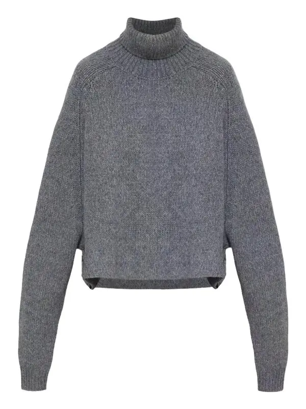 LISA YANG Roll-neck Fine Knit Sweater - Grey