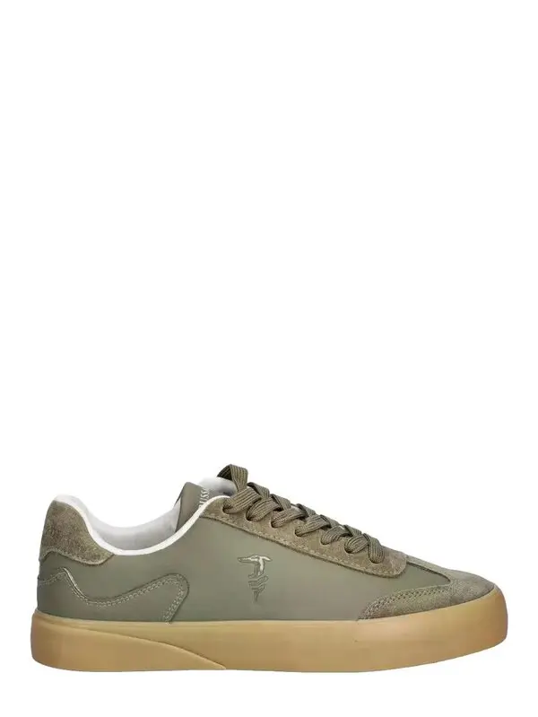 TRUSSARDI Logo-detail Leather Sneakers - Green