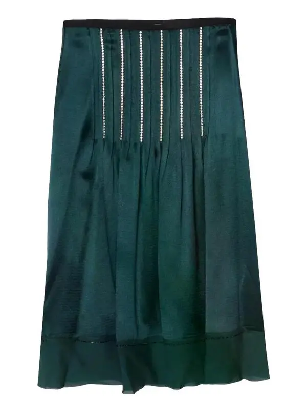3.1 Phillip Lim Crystal-inlay Slip Midi Skirt - Green