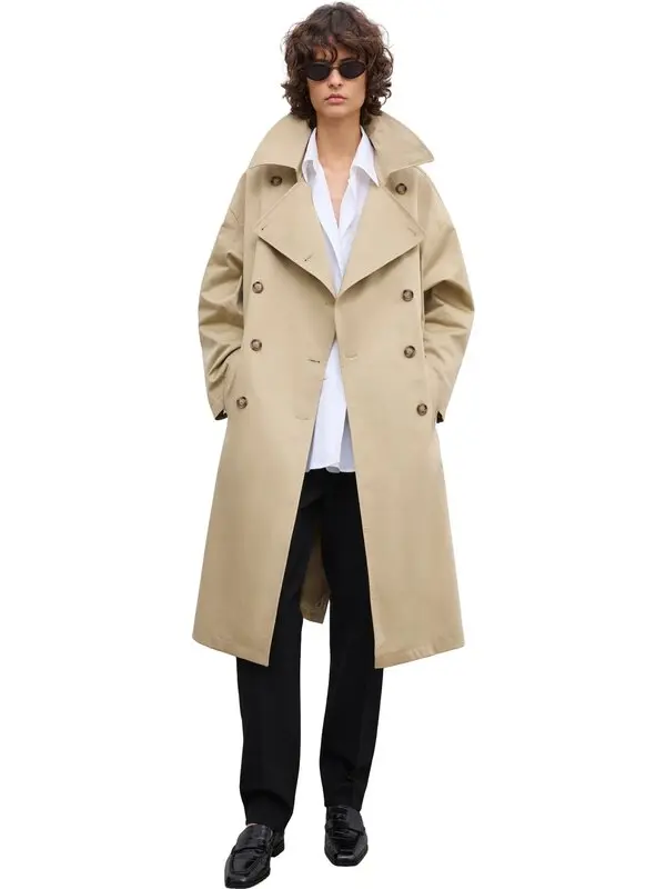 HOUSE OF DAGMAR Db Long Trenchcoat - Khaki Beige