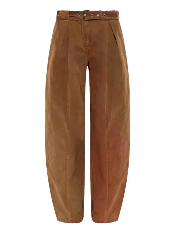Blumarine Pleated Belted Trousers - Brown
