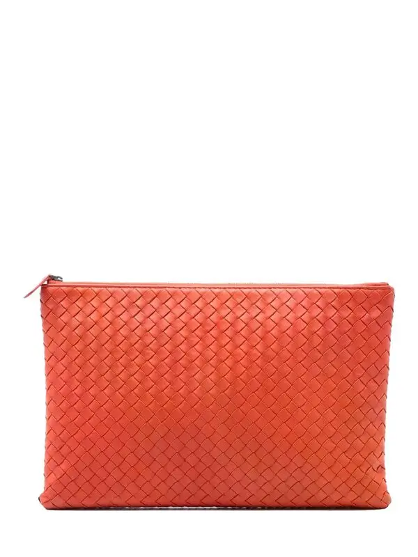 Bottega Veneta Nappa Intrecciato Clutch Bag - Orange