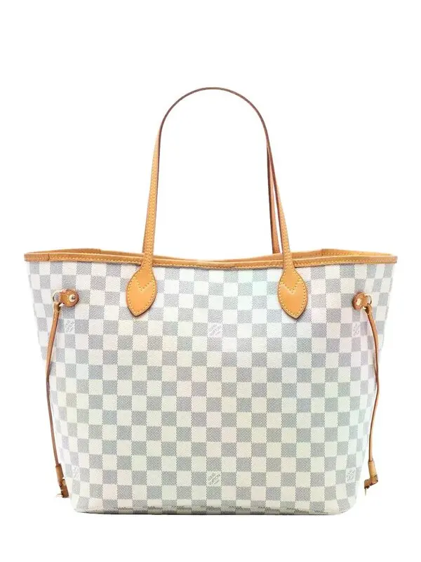 LOUIS VUITTON 2011 Damier Azur Neverfull Mm Tote Bag - White