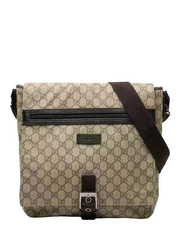 Gucci Gg Supreme Crossbody Bag - Brown