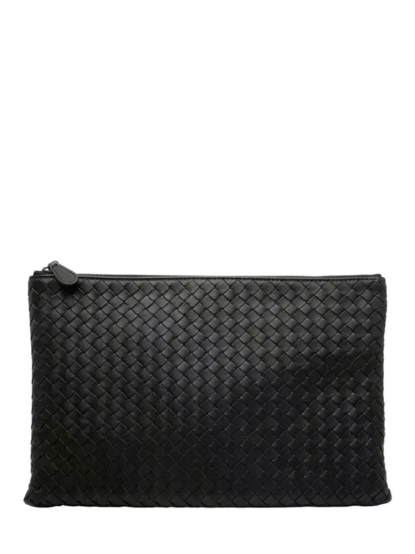 Bottega Veneta Nappa Intrecciato Clutch Bag - Black