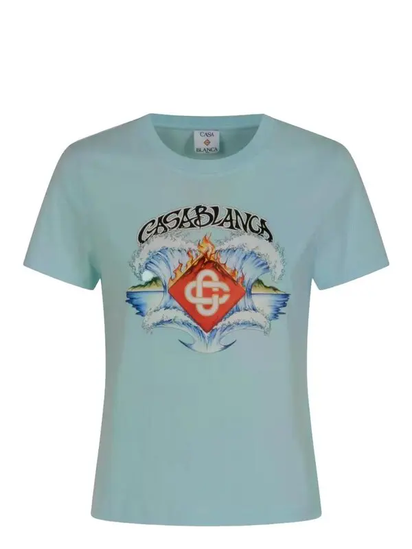 Casablanca Printed Short-sleeve T-shirt - Blue
