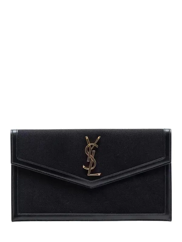 Saint Laurent Canvas Monogram Uptown Pouch - Black