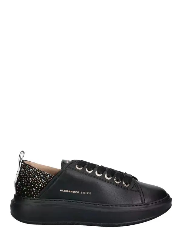 ALEXANDER SMITH Wembley Embellished Lace-up Sneakers - Black