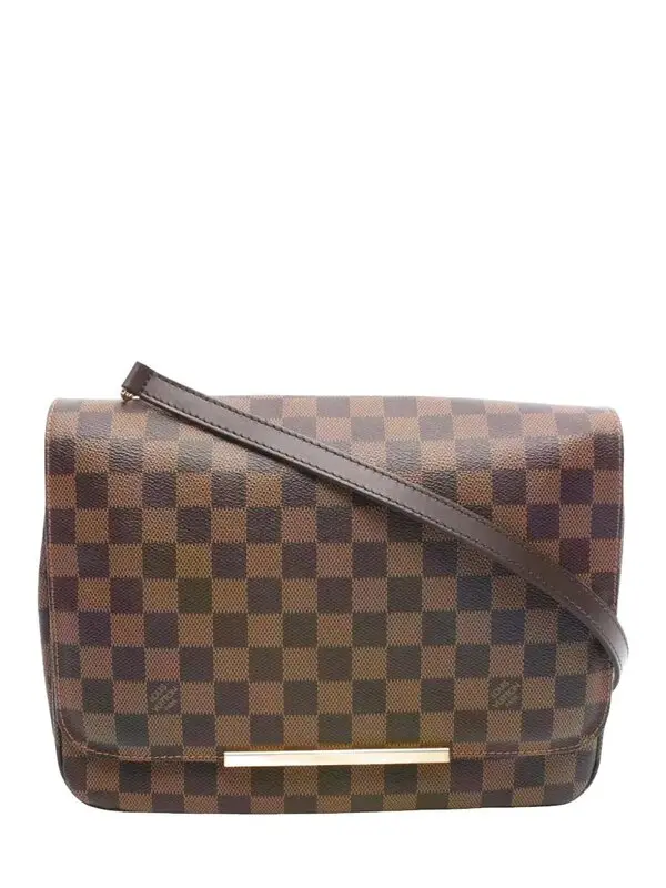 LOUIS VUITTON 2015 Damier Ebene Hoxton Gm Crossbody Bag - Brown