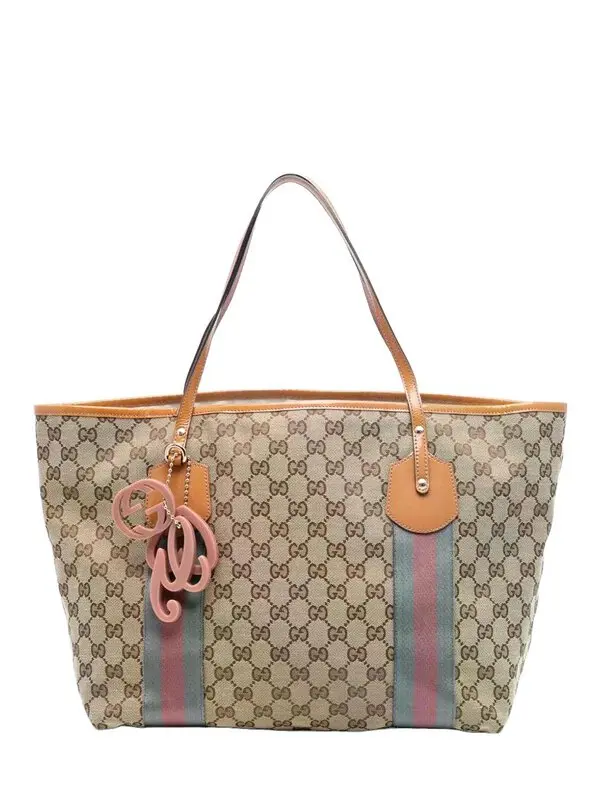 Gucci Gg Canvas Web Jolie Tote Bag - Brown