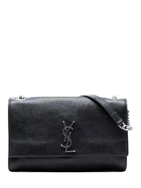 Saint Laurent 2018 Lambskin Monogram Flap Crossbody Bag - Black