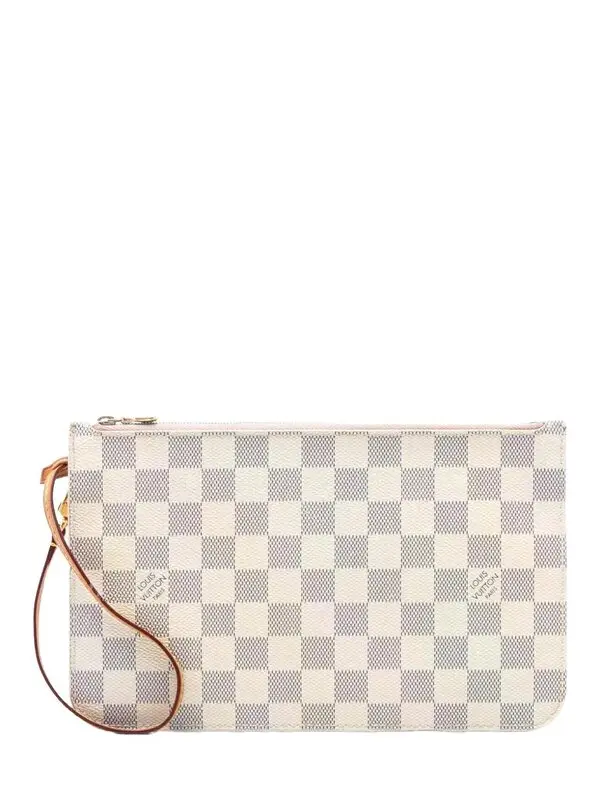 LOUIS VUITTON Damier Azur Neverfull Mm Pouch 2019 - White