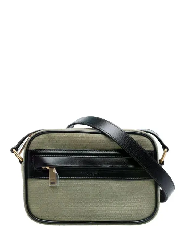 Saint Laurent Small Canvas Camp Camera Crossbody Bag - Green