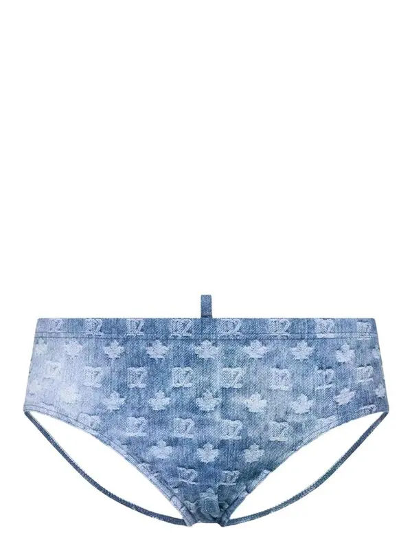 Dsquared2 Monogram-pattern Swim Brief - Blue