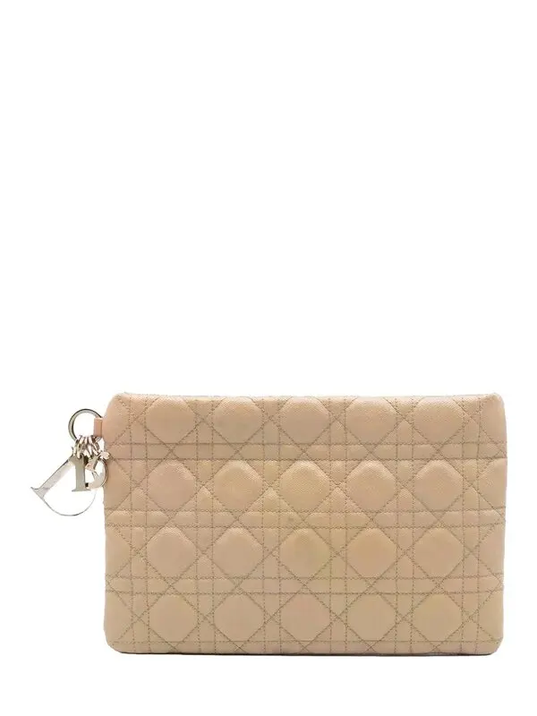 Dior 2011 Coated Canvas Cannage Lady Panarea Clutch Bag - Brown