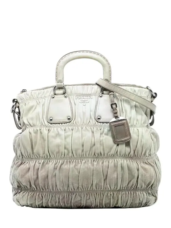 Prada Nappa Gaufre Ombre Satchel - Grey