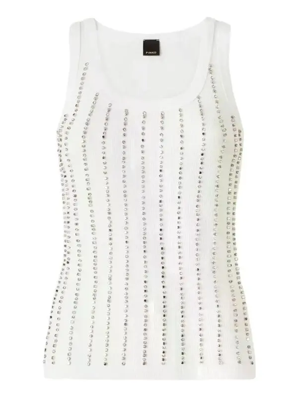 Pinko Embellished Knit Top - White