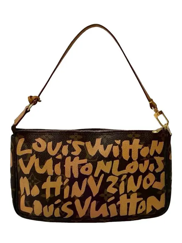 LOUIS VUITTON 2001 Stephen Sprouse Monogram Graffiti Pochette Accessoires - Brown