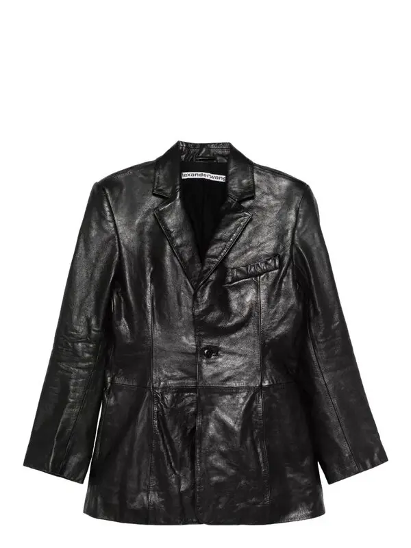 Alexander Wang Leather Single-breasted Blazer - Black