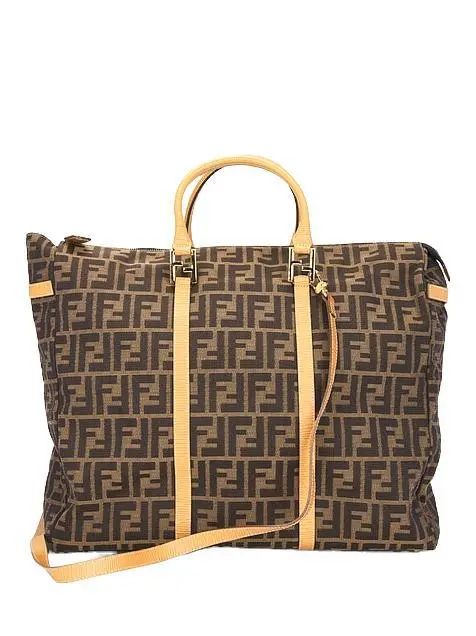 FWRD RENEW Fendi Zucca Boston Bag - Brown